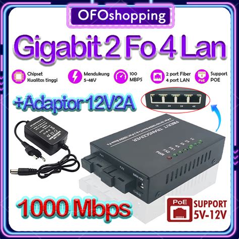 Jual 【poe】htb Gigabit 2 Fo Gigabit Htb 2 Fo 4 Lan 2g4e Gigabit Media Converter 4 Rj45 2 Sc