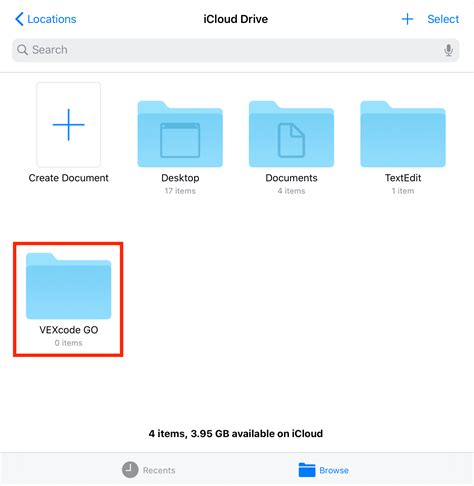 การเปดและบนทกโครงการ VEXcode GO บน iPad หองสมด VEX