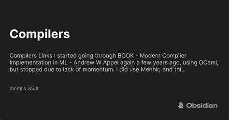 Compilers Mnmls Vault Obsidian Publish