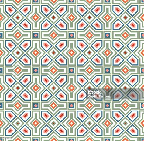 추상적인 기하학적 모양과 대각선 매끄러운 패턴 아시아 장식 스타일의 아라베스크 타일 질감 0명에 대한 스톡 벡터 아트 및 기타 이미지 0명 관상용 식물 기울어진