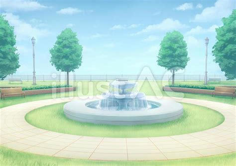 免费矢量 噴泉和公園背景圖