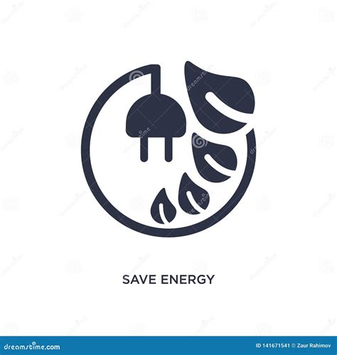 Save Energy Icon On White Background Simple Element Illustration From Ecology Concept Stock