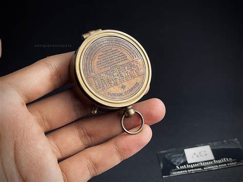 Handmade Antique Style Thread Brass Compass Nautical With Leather Case