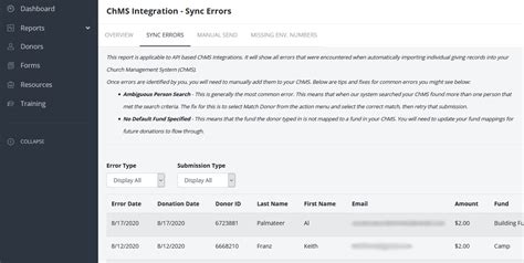 How To Resolve Sync Errors Chms Help Center