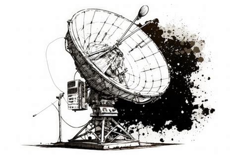 Premium Ai Image Satellite Antenna Minimalist Illustration Background Generative Ai