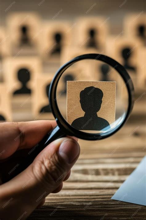 Premium Photo A Person Holding A Magnifying Glass Over A Piece Of Paper