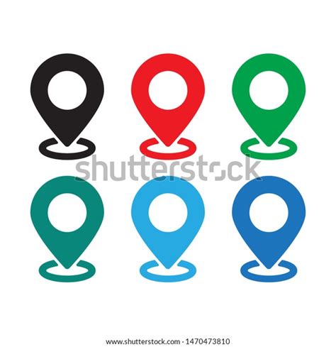 Set Colored Map Pins Location Map Stock Vector Royalty Free Shutterstock