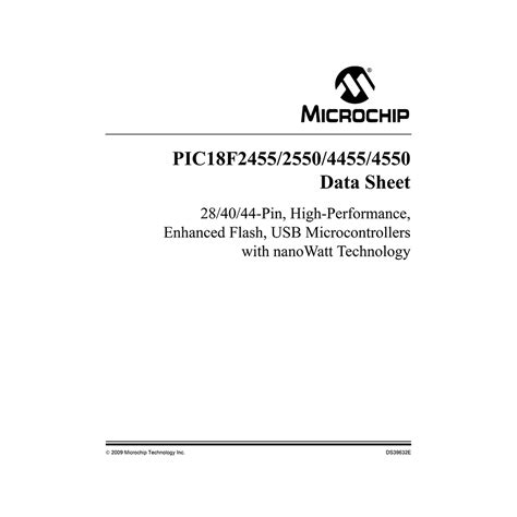 Microchip Pic18f2550 Microcontroller Datasheet