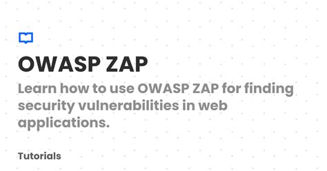 Owasp Zap Tutorials