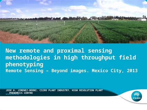 Pptx New Remote And Proximal Sensing Methodologies In High Throughput Field Phenotyping