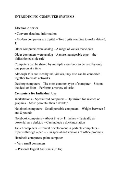 Introducing Computer Systems INTRODUCING COMPUTER SYSTEMS Electronic Device Converts Data Into
