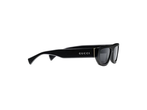Gucci Rectangular Frame Sunglasses In Shiny Black Injection Frame With