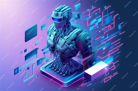 디지털 비즈니스 변환의 개념 인공 지능 Iot 자동화 로봇 프로세스 자동화 클라우드 컴퓨팅 및 블록체인은 미래 기술의 예입니다