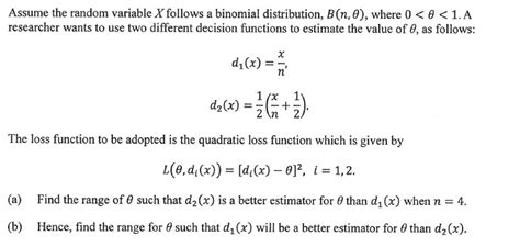 Solved Assume The Random Variable X Follows A Binomial