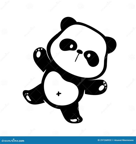 Panda Silhouette Royalty Free Cartoon 27048686