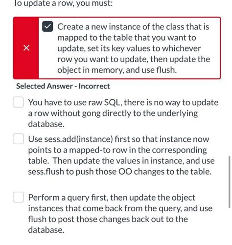 Solved To Update A Row You Must Create A New Instance Of