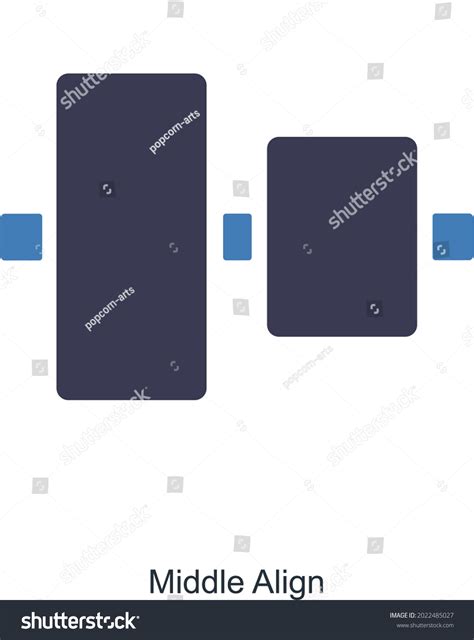 Middle Align Alignment Icon Concept Stock Vector Royalty Free