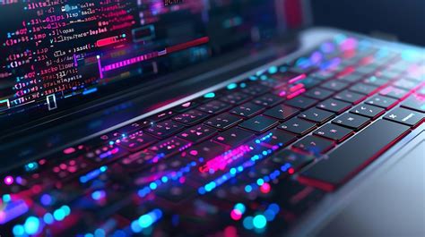 Close Up Computer Engineering Writing Programming Code In Database On Laptop Keyboar Generative