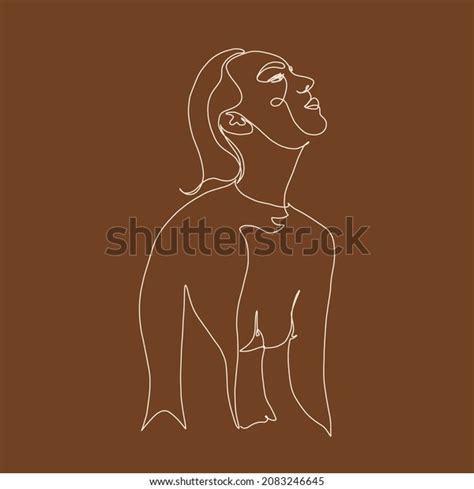 Linear Drawing Naked Female Body One Stock Vector Royalty Free Shutterstock