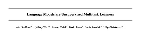 arxiv dives — language models are unsupervised multitask learners gpt