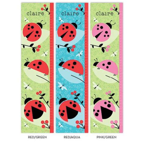 Personalized Ladybug Love Canvas Growth Chart