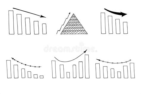 Set Of Bar Charts With Ascending Or Descending Columns And Dynamic Arrows Indicating Growth Or