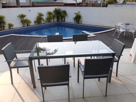 Jogo de Mesa Retangular 6 Lugares Bella Móveis Fibra