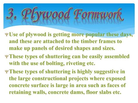 Formwork Types And Their Advantages Pptx Woodworking Arts And Crafts
