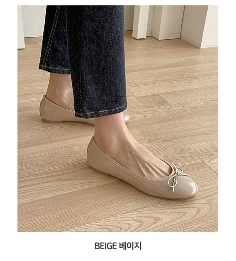 💗8만족판매자체제작💗마리멜 에나멜 리본 플랫 슈즈 하객룩 단화 구두 1cm