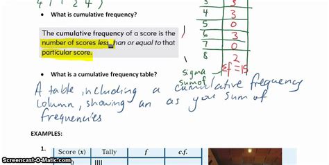 Lesson 1 Intro To Data Analysis Cumulative Frequency Tables Youtube