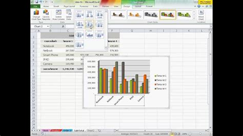 การใช้งาน Excel 2010 ตอนที่ 22 สร้างกราฟพื้นฐาน Youtube