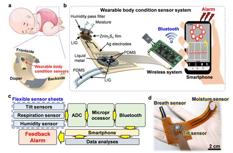 conceptual illustration of the multimodal flexible sensor system for