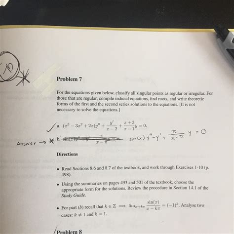 Solved For The Equations Given Below Classify All Singular Chegg
