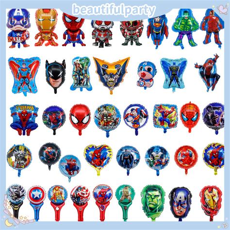 Avengers ซูเปอร์ฮีโร่กัปตันอเมริกา Spider Man ลูกโป่งอลูมิเนียมฟอยล์ตกแต่งงานเลี้ยงวันเกิดเด็ก