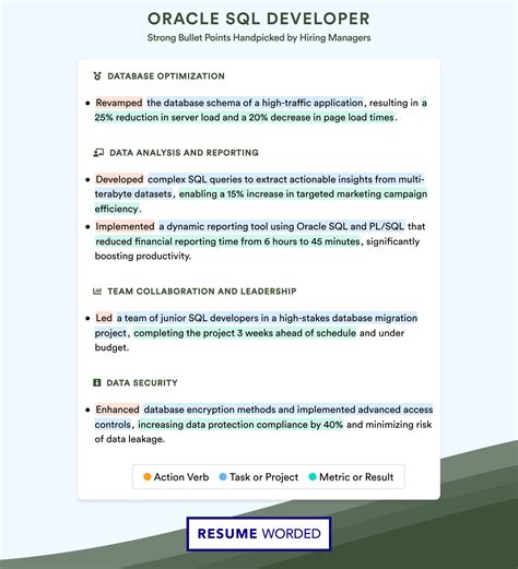 oracle sql developer resume examples for 2025 resume worded