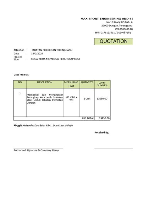 Quatation Perangkap Kera Pdf Quatation Perangkap Kera Pdf