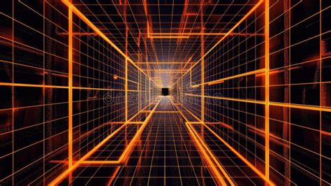 Abstract Digital Data Grid Technological Background With Futuristic