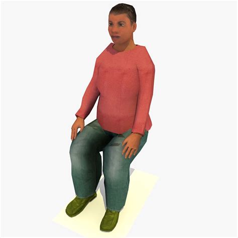 낮은 폴 리 앉아 아프리카 여자 조 안 나 3d 모델 6 3ds C4d Free3d