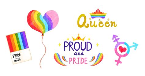 Premium Vector Set Of Lgbtq Community Symbol Elements Watercolor