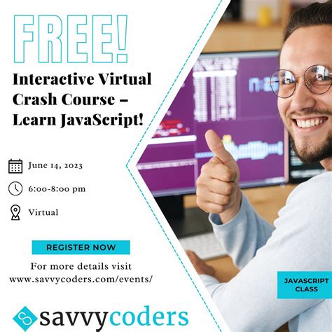 Interactive Virtual Crash Course Learn Javascript Savvy Coders