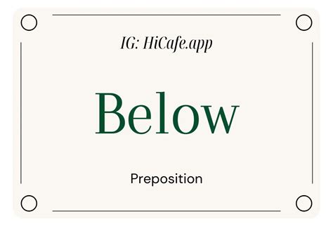 English Preposition Below With Examples Hicafe