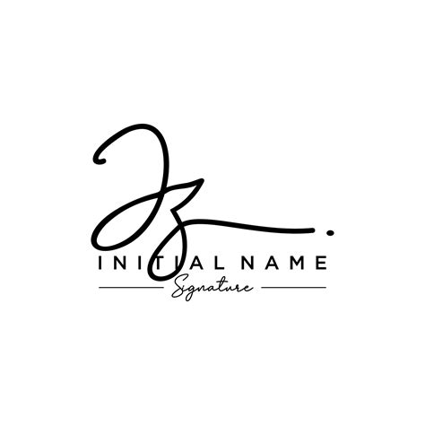 Letter Jz Signature Logo Template Vector 20371949 Vector Art At Vecteezy