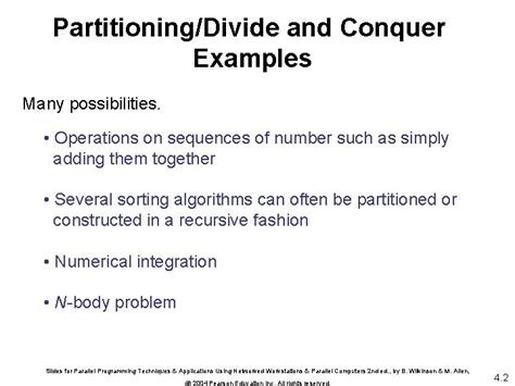Chapter 4 Partitioning And Divideandconquer Strategies Partitioning Simply