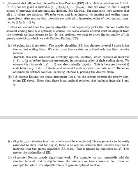 interval selection problem isp a k a action