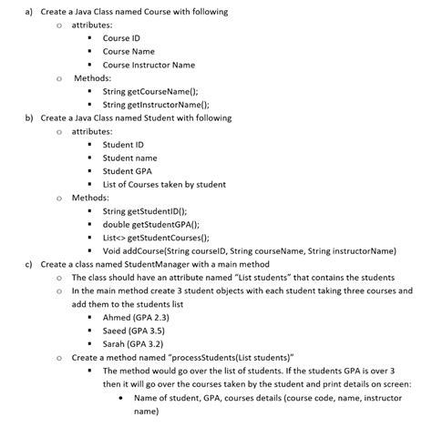 Solved A Create A Java Class Named Course With Following O