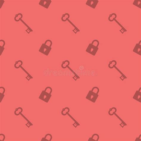 Key And Safe Lock Seamless Decorative Silhouette Pattern Stock Vector Illustration Of Security