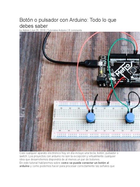 Arduino Boton Pdf Microcontrolador Arduino