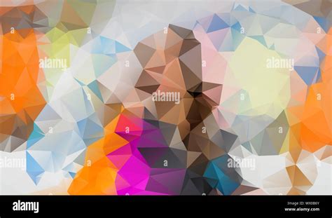 Abstract Irregular Polygon Background With A Triangle Pattern In Full Multi Color Low Poly