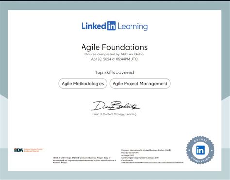 Earned Agile Foundation Certification Abhisek Guha Posted On The