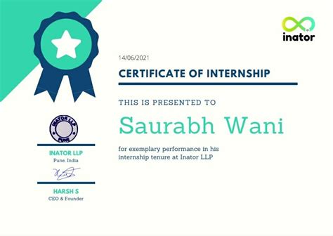 Saurabh Wani On Linkedin It Was Great Experience Working As Intern In Inator Thank You To All